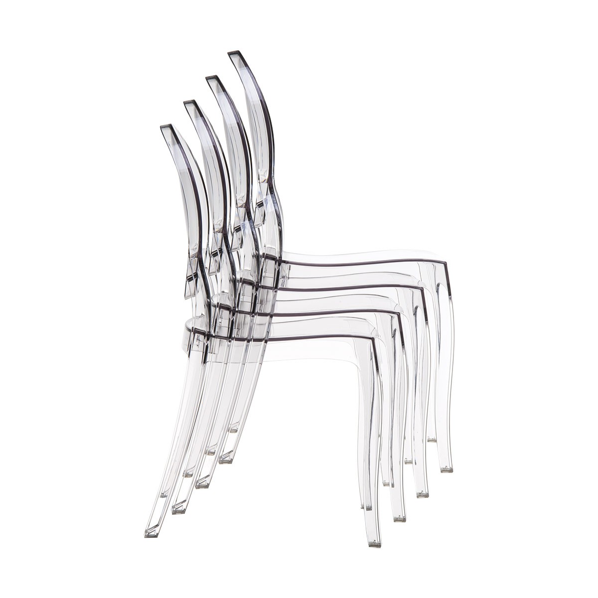 Anticline Créations - Chaise Elisabeth transparente empilable